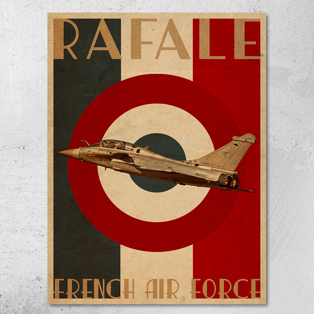 Rafale French Air Force Vintage Poster – Alpha Check Designs